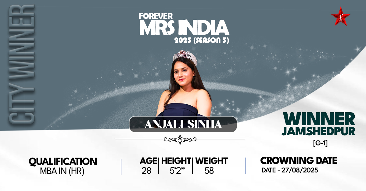 Anjali Sinha crowned Mrs Jamshedpur | Mrs India City Winner 2025