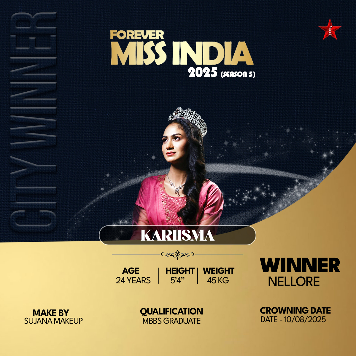 Miss Nellore Kariisma | Miss India City Winner 2025