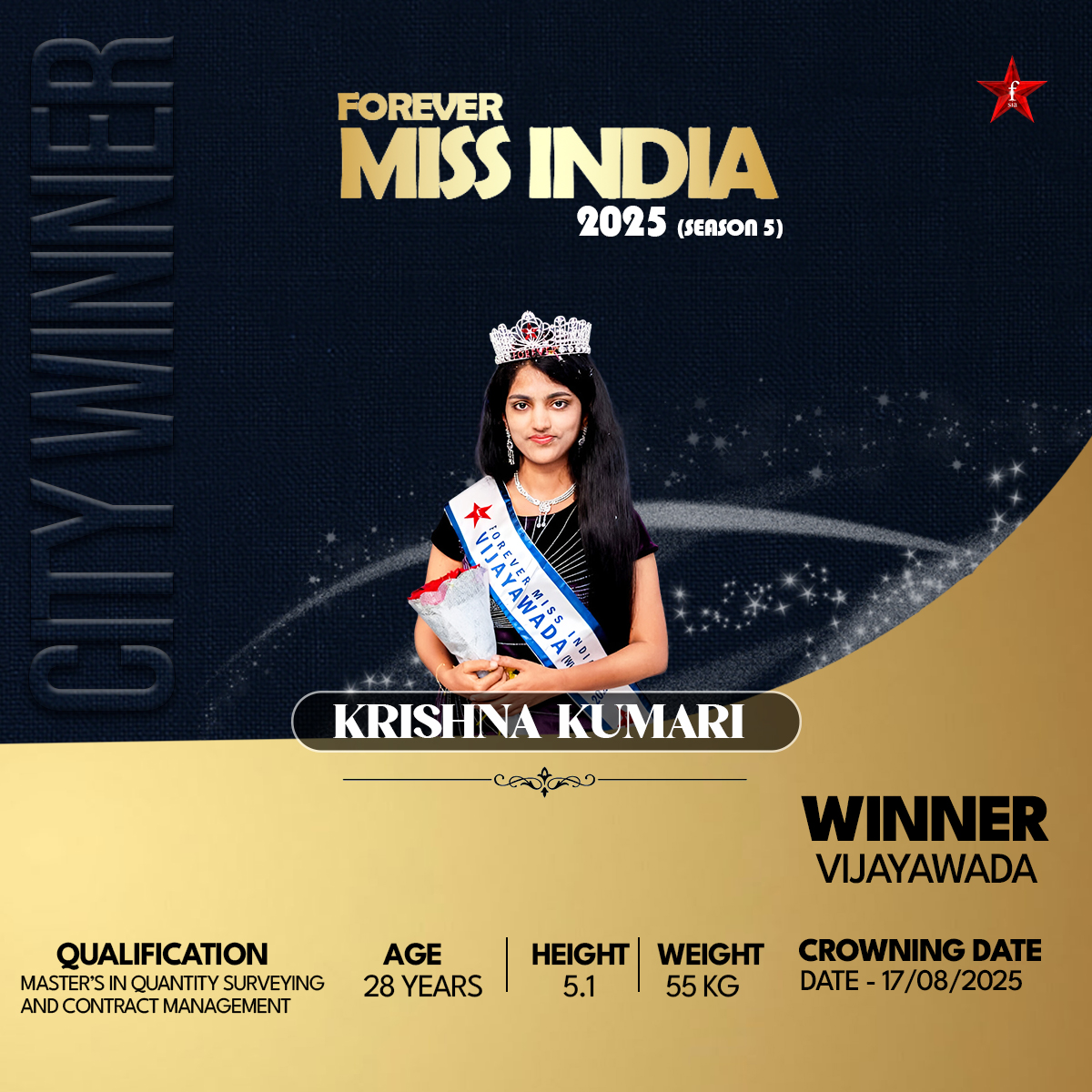 Miss Vijayawada Krishna Kumari | Miss India City Winner 2025
