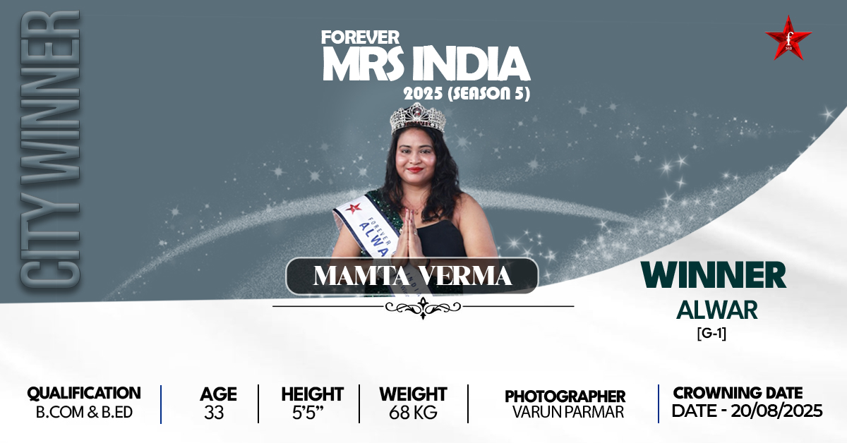Mamta Verma crowned Mrs Alwar | Mrs India City Winner 2025
