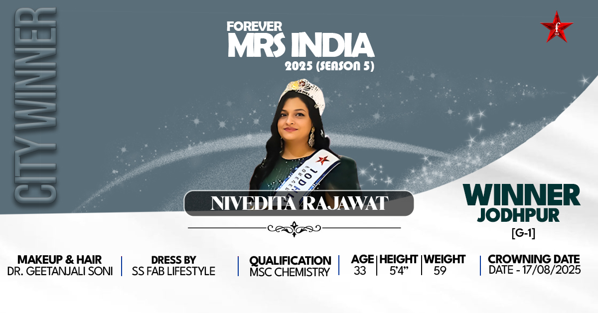 Nivedita Rajawat crowned Mrs Jodhpur | Mrs India City Winner 2025