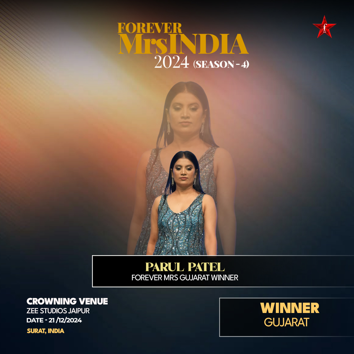 Mrs Gujarat 2024 | Parul Patel | fsia Winner