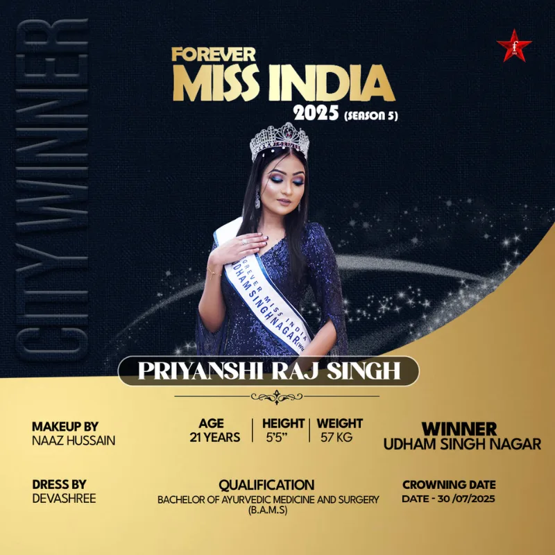 Miss Udham Singh Nagar Priyanshi Raj Singh | Miss India City Winner 2025