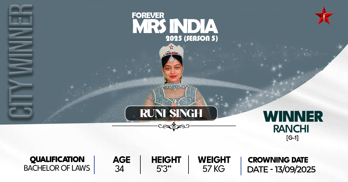 Runi Singh crowned Mrs Ranchi | Mrs India City Winner 2025