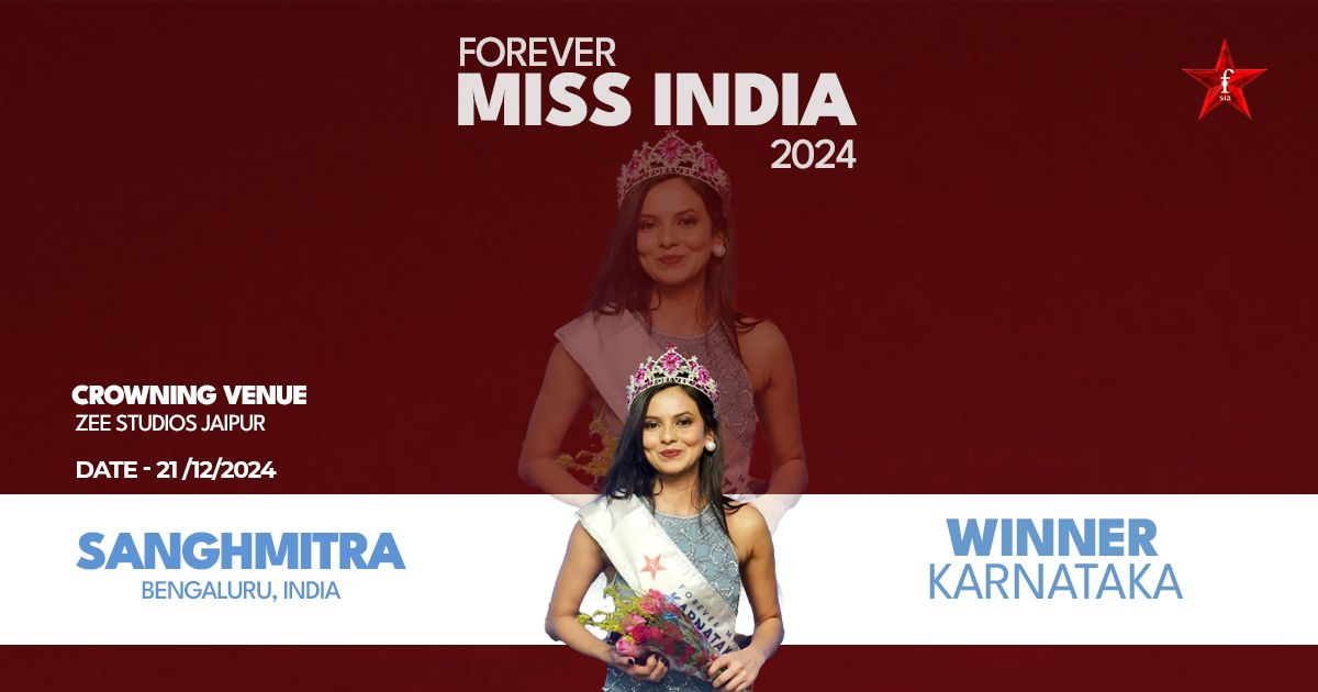 Miss Karnataka 2024 Winner | Sanghmitra | fsia Winner