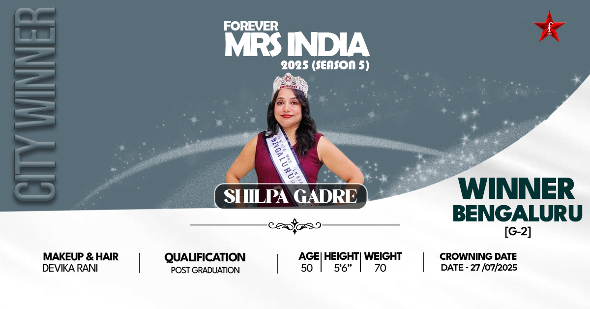 Shilpa Gadre crowned Mrs Bengaluru | Mrs India City Winner 2025