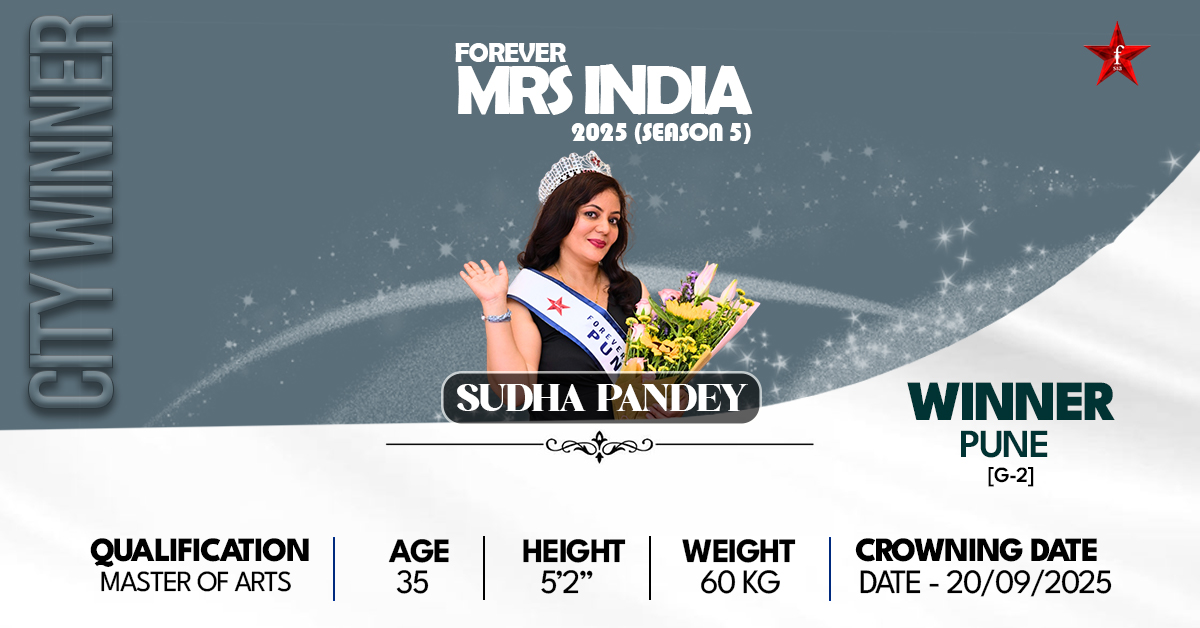 Sudha Pandey crowned Mrs Pune | Mrs India City Winner 2025
