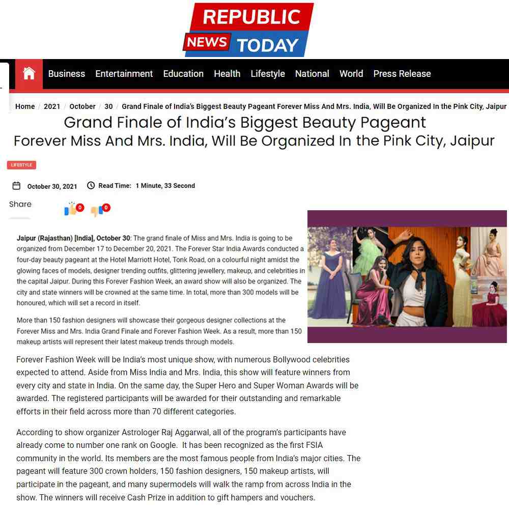 Iqra Forever Miss India 2022 Member