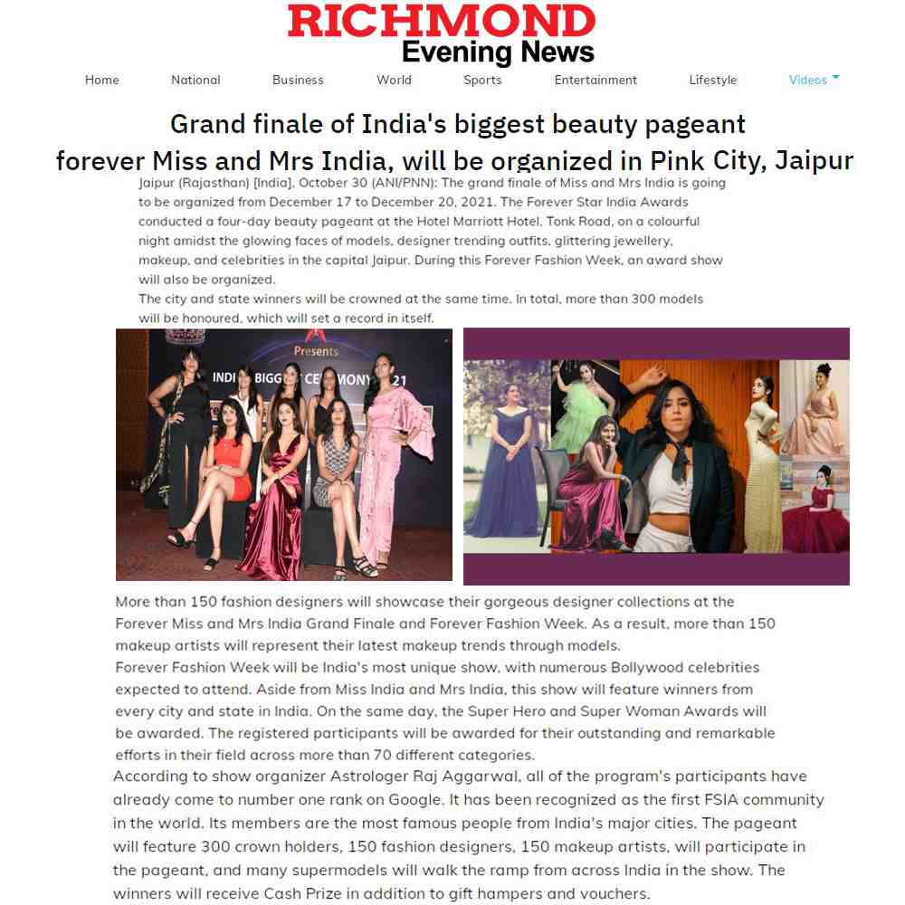 Nandini Bhavsar FSIA - Forever Miss India 2021